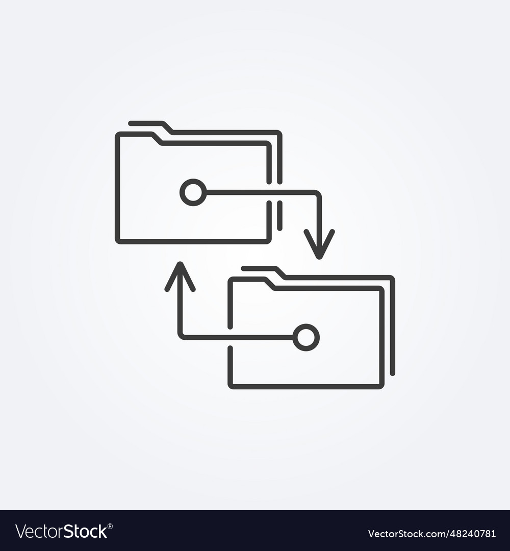 Folders with transfer arrows file folders icon Vector Image Folders with transfer arrows file folders icon Vector Image
