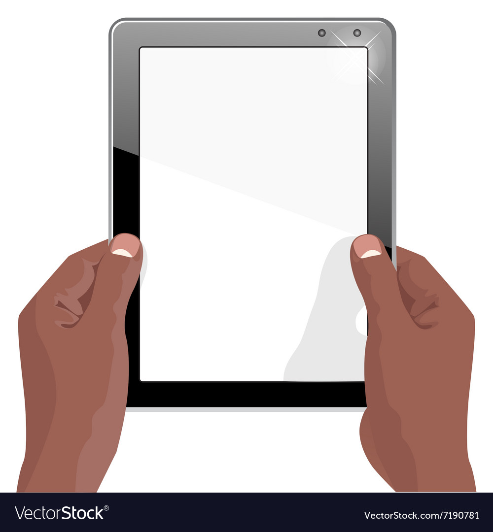 Hands of african american holding a tablet Vector Image