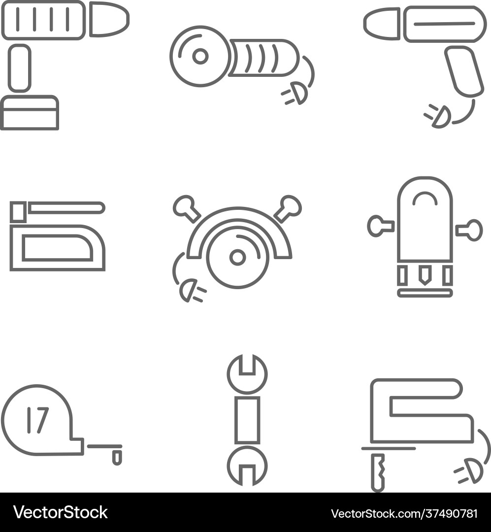 House remodel set tools renovation icons Vector Image