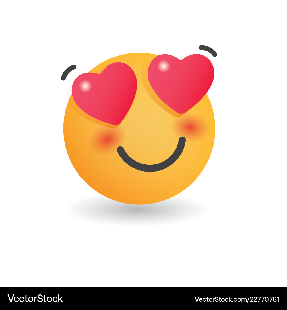 In love emoticon isolated on white Royalty Free Vector Image
