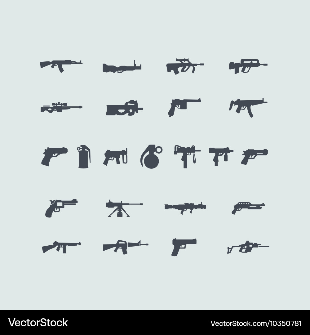 Set of fire weapon icons Royalty Free Vector Image