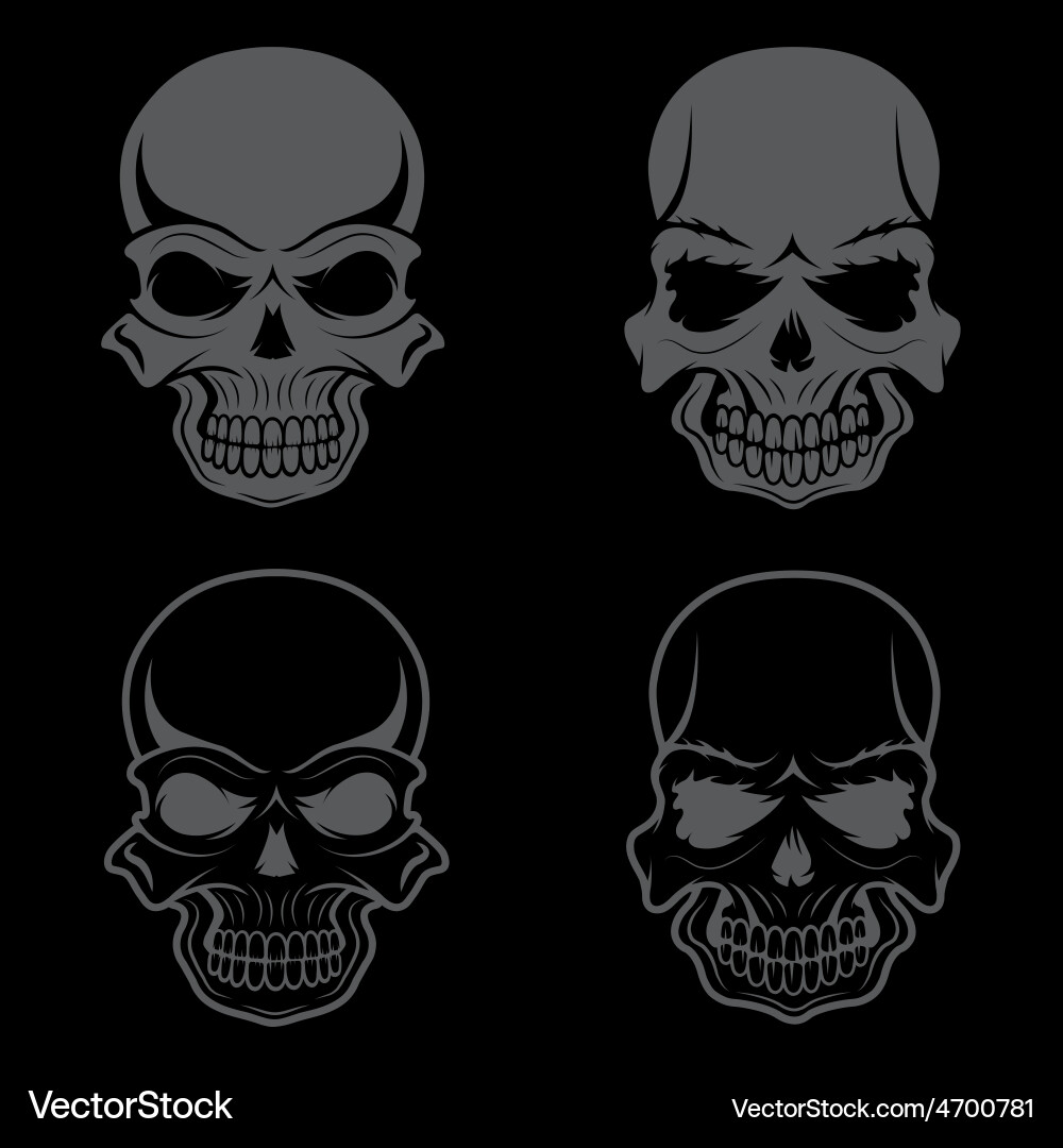 Set of skulls design template Royalty Free Vector Image