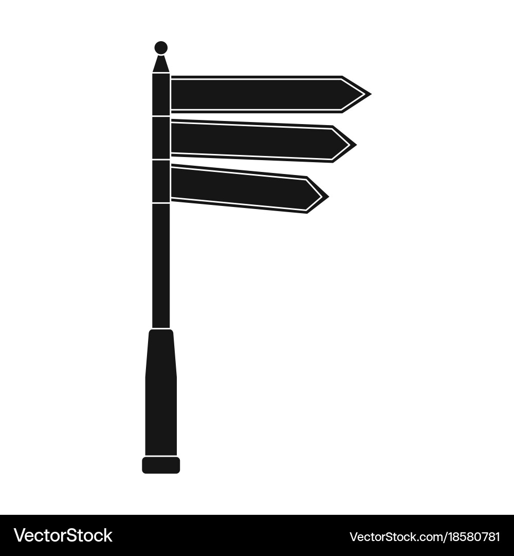 Sign single icon in black stylesign symbol Vector Image