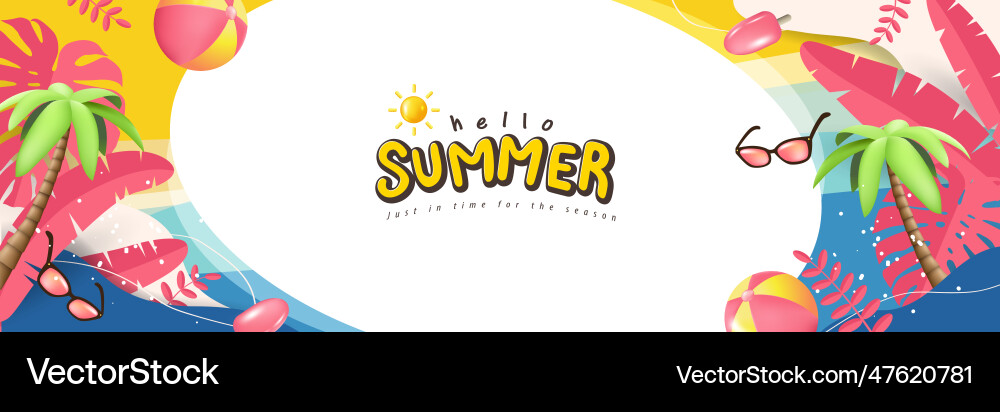 Summer promotion poster banner with Royalty Free Vector