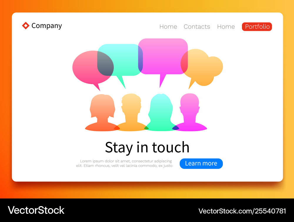 Web page business social networking landing Vector Image