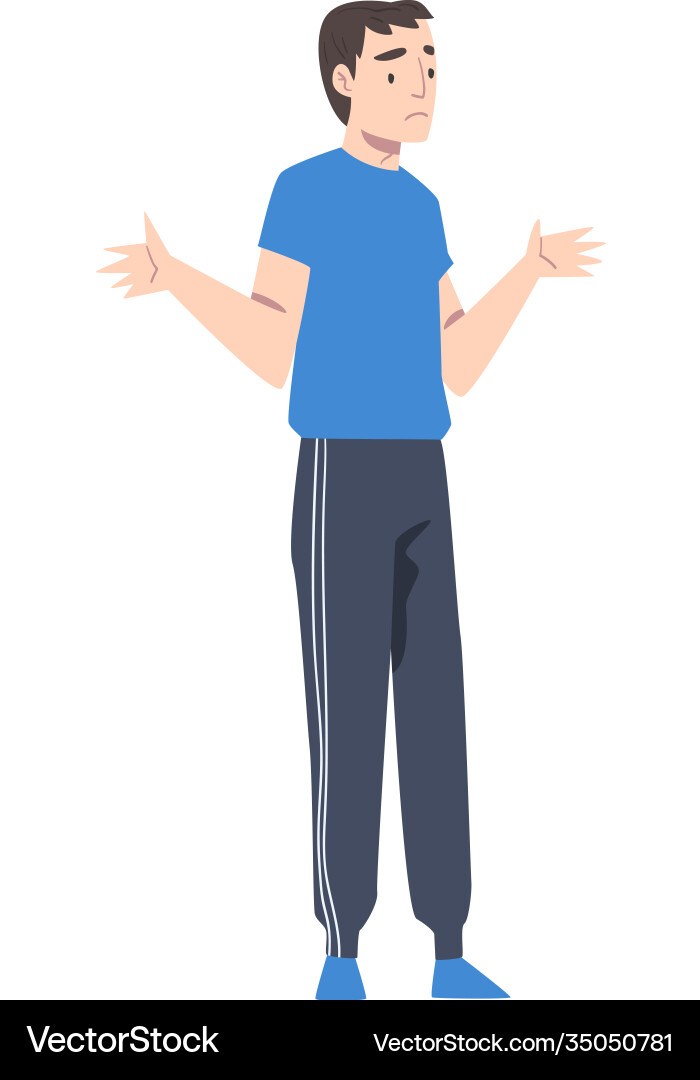Young man showing rejection and refusal gesture Vector Image
