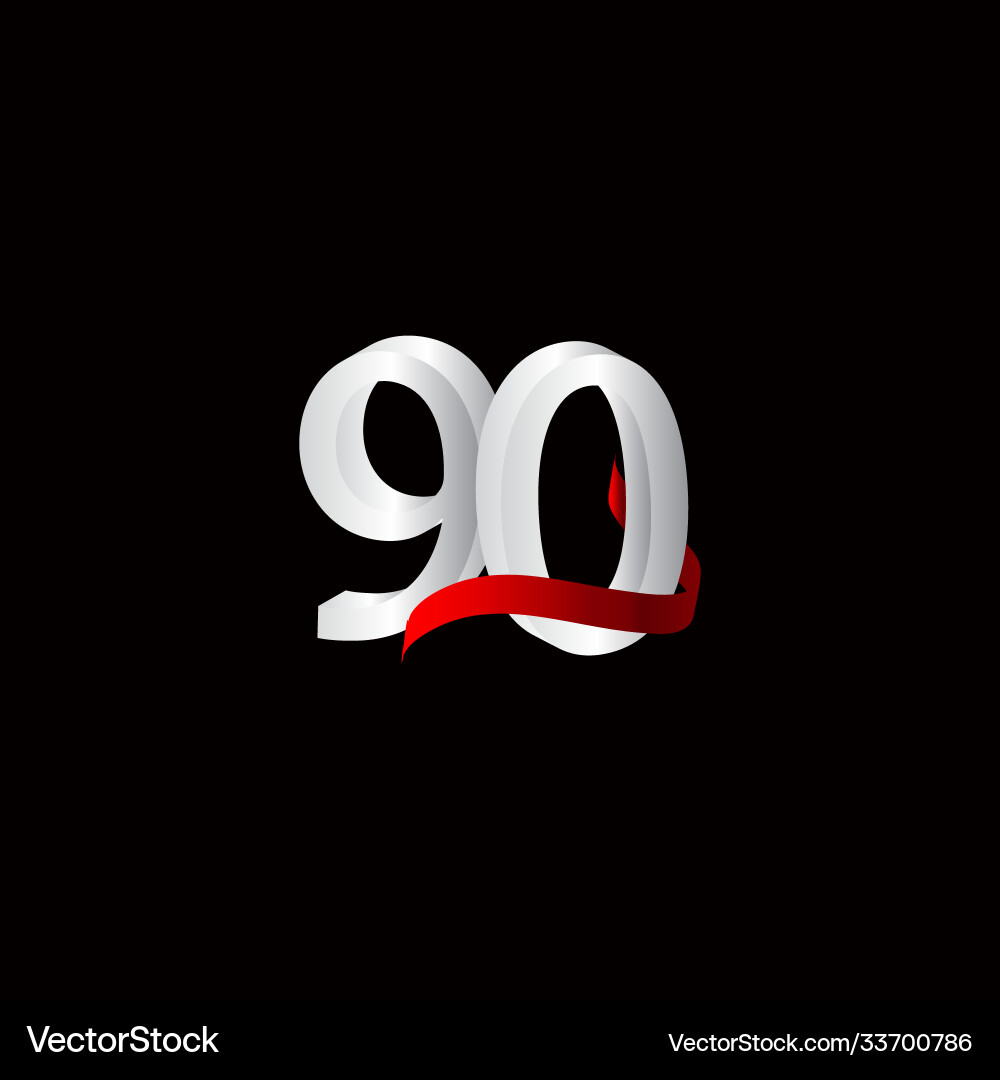 90 years anniversary celebration number black Vector Image