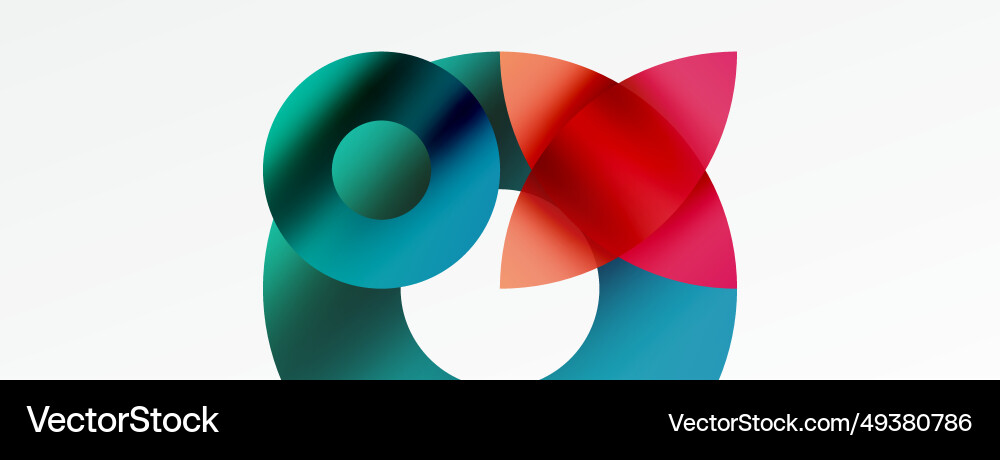 Abstract round geometric shapes with gradients Vector Image