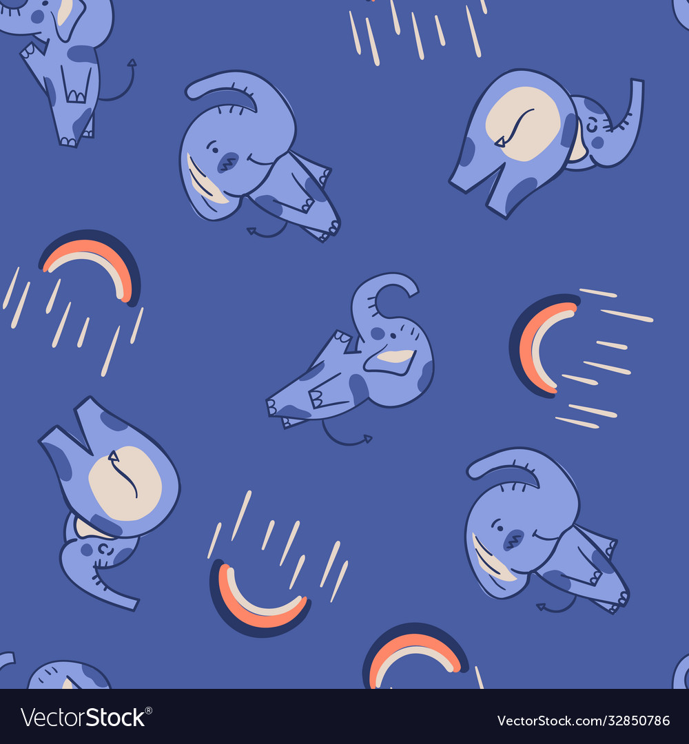 Childish seamless pattern with hand drawn Vector Image