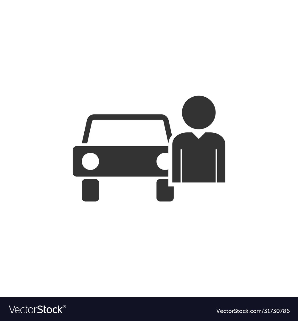 Driver icon flat Royalty Free Vector Image - VectorStock