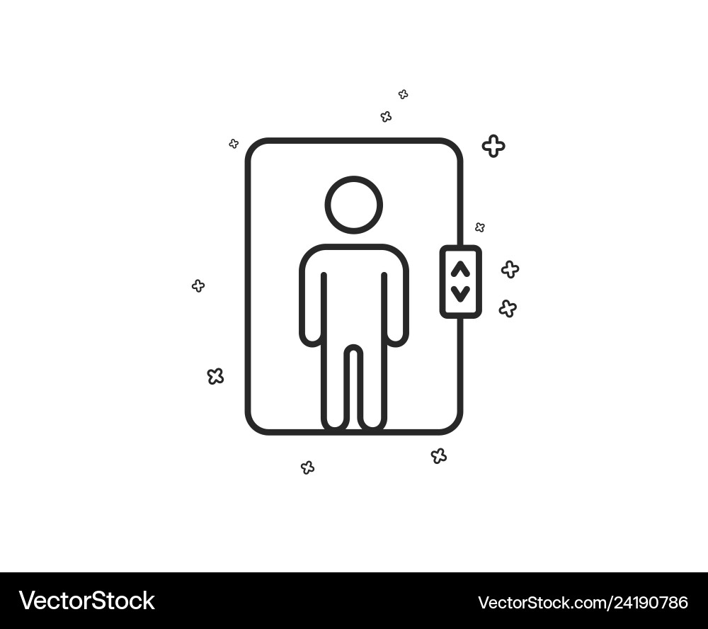 Elevator line icon transportation lift sign Vector Image