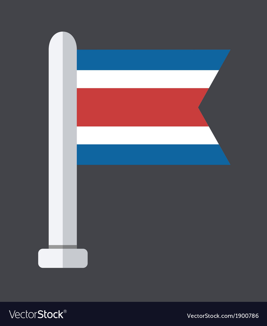 Flat modern flag on sample background Royalty Free Vector