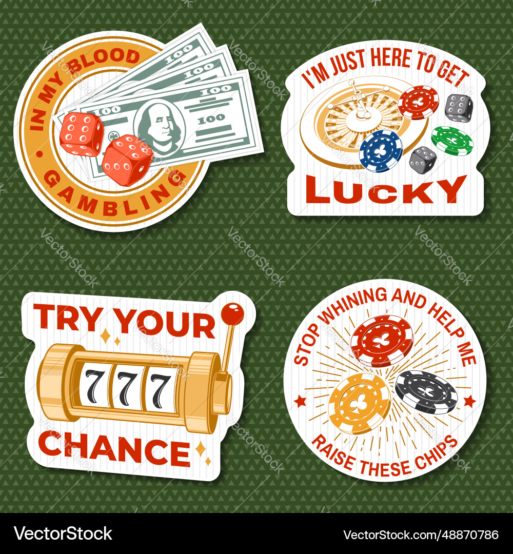 Gambling sticker print logo badge design Vector Image