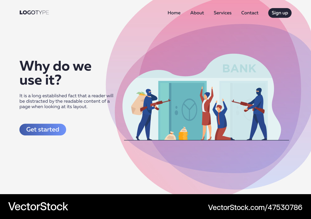 Gangsters with gun robbing bank Royalty Free Vector Image