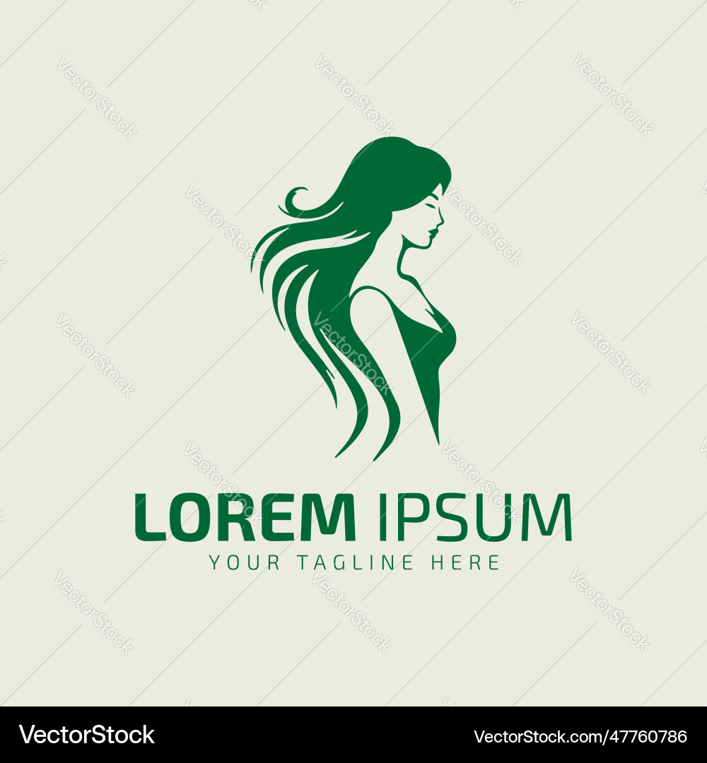 Girl logo icon template design Royalty Free Vector Image