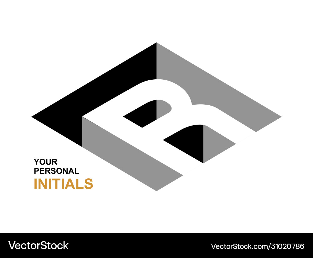 Isometric letter r template for creating logos Vector Image