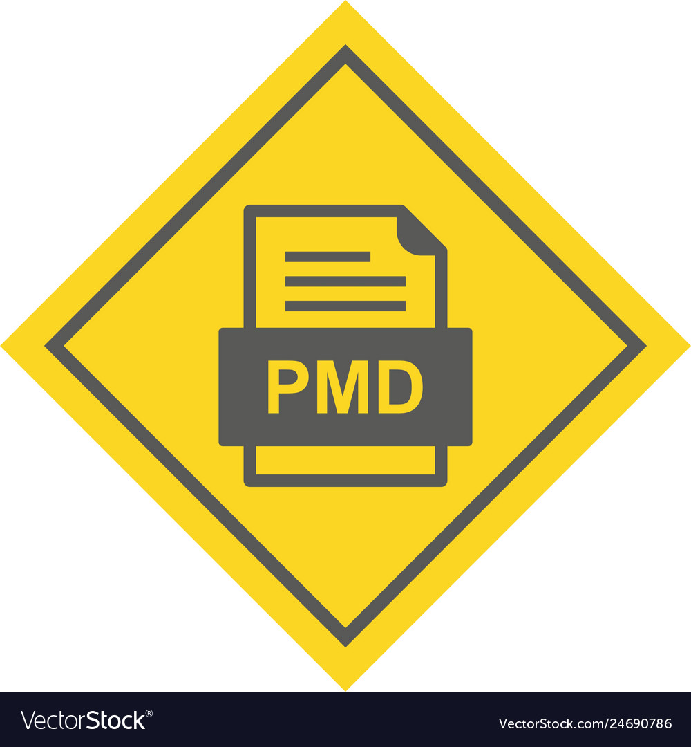 Pmd file document icon Royalty Free Vector Image