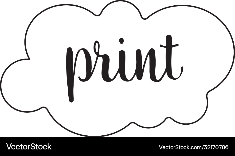 Print - hand written sign for organized planner Vector Image