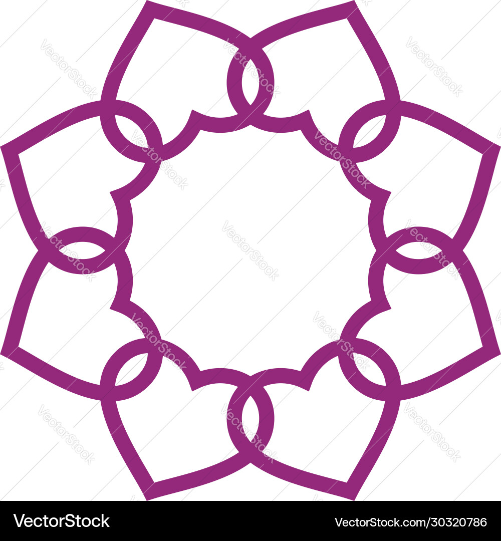 Purple love flower logo template design Royalty Free Vector