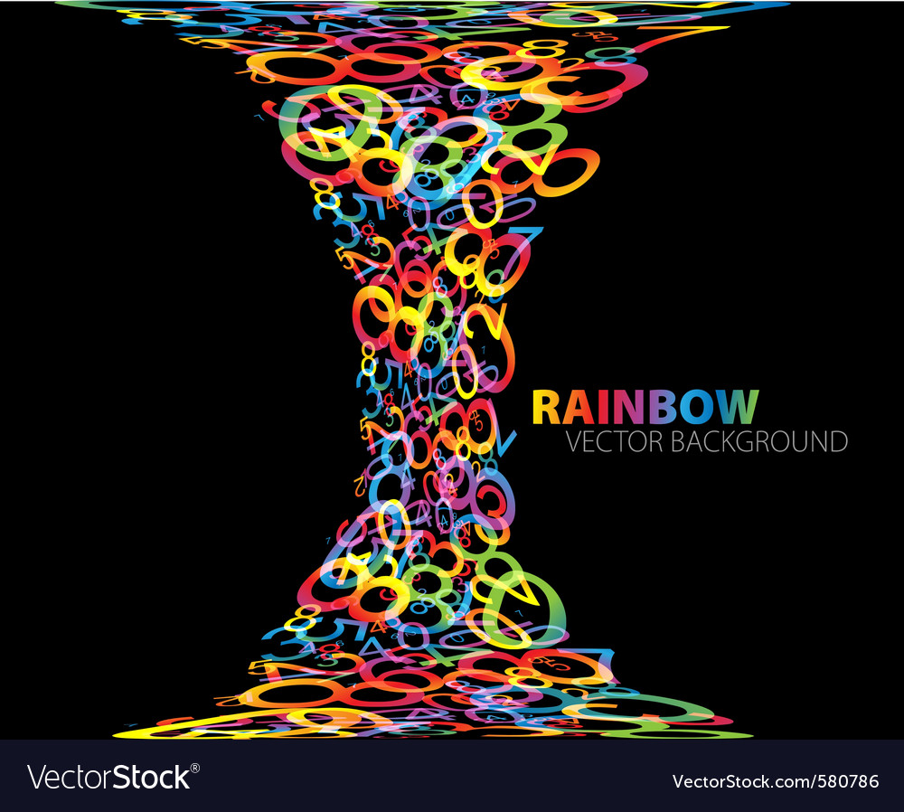 Rainbow number background Royalty Free Vector Image