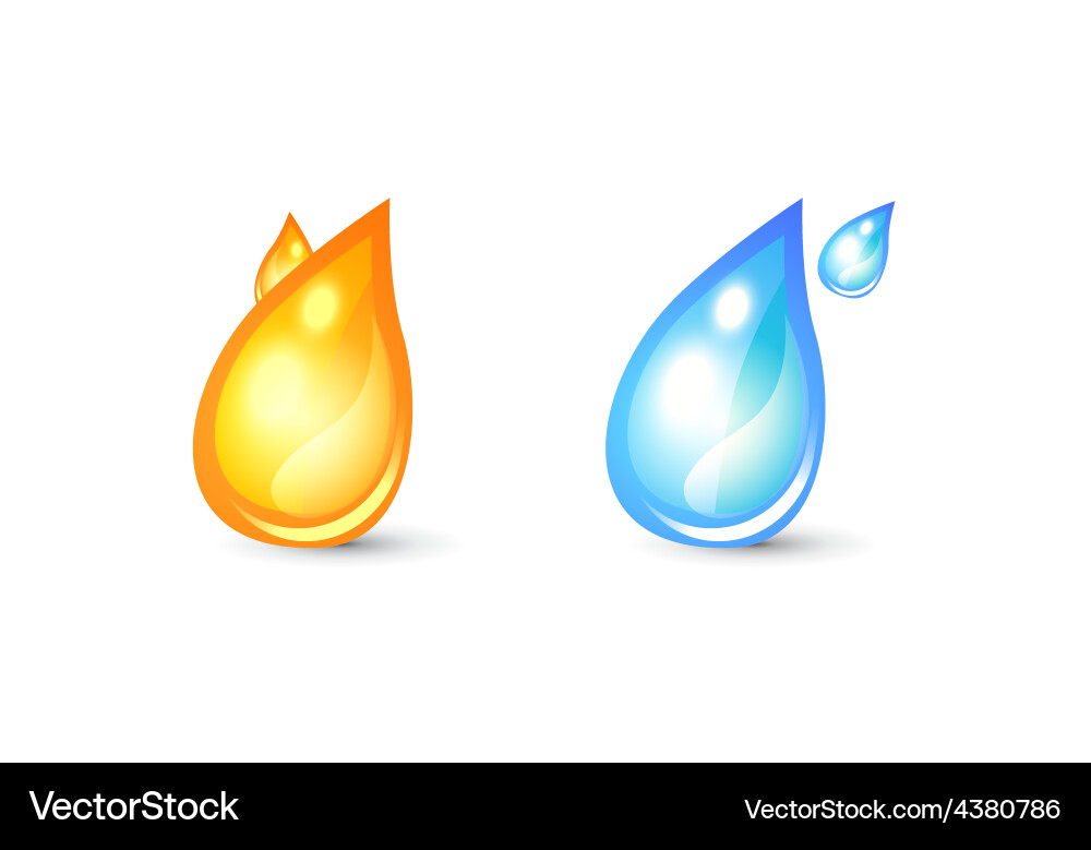 Set of icon for logo with drop shape Royalty Free Vector