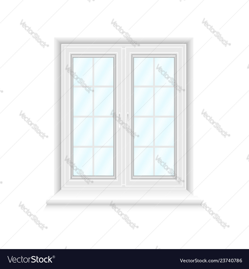 White double window frame on background Royalty Free Vector