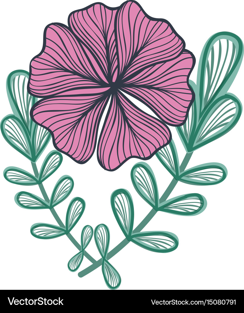 Beautiful flower decoration icon Royalty Free Vector Image