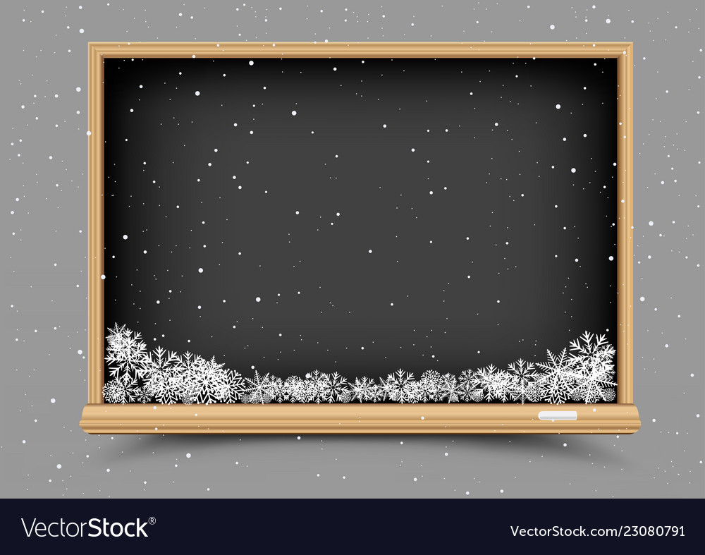 Blackboard and winter snow Royalty Free Vector Image