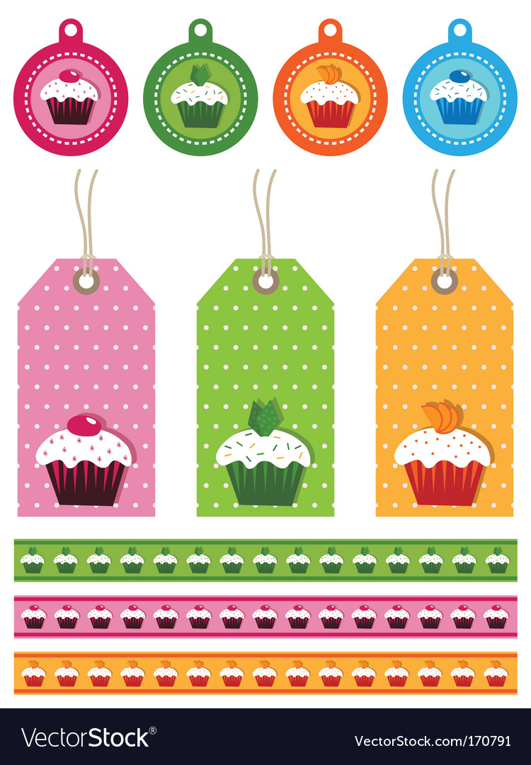 Cake tags Royalty Free Vector Image - VectorStock