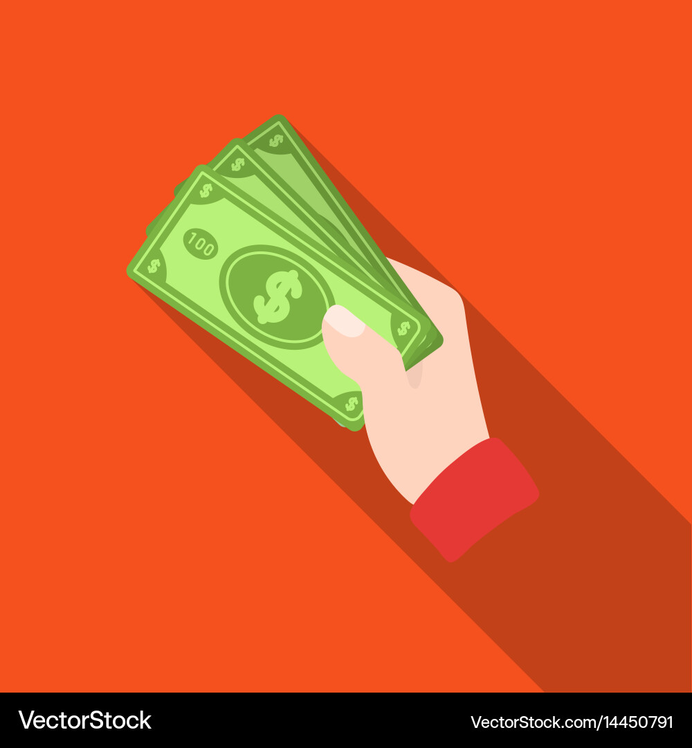 Cash icon in flat style isolated on white Vector Image