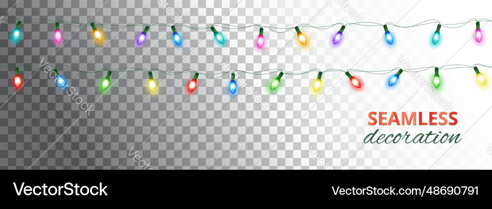 Chirstmas lights seamless decoration Royalty Free Vector