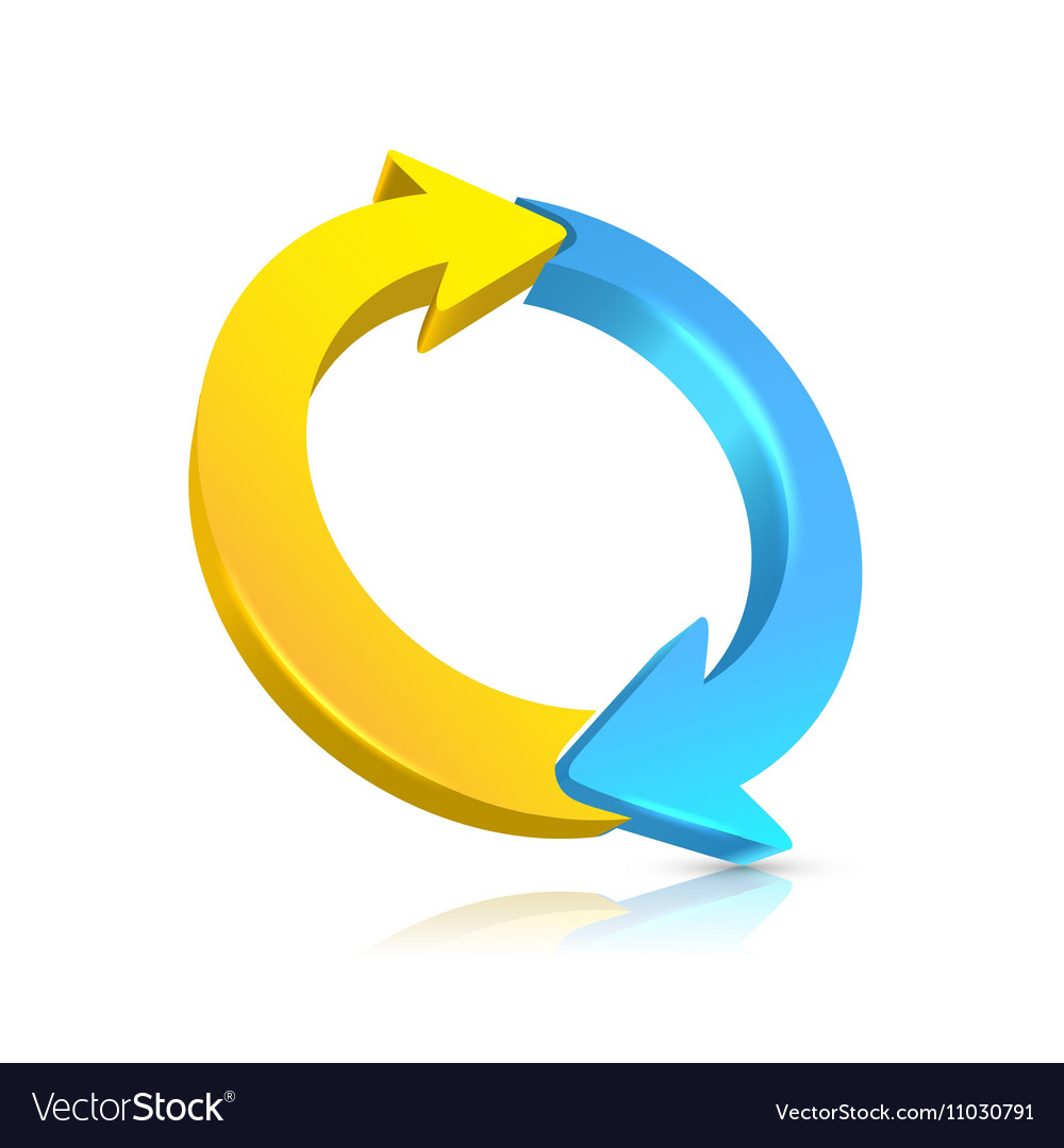 Circular arrow 3d Royalty Free Vector Image - VectorStock
