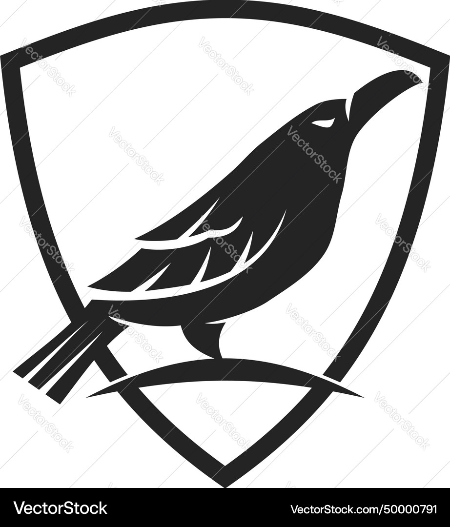 Crow logo template isolated brand identity icon Vector Image