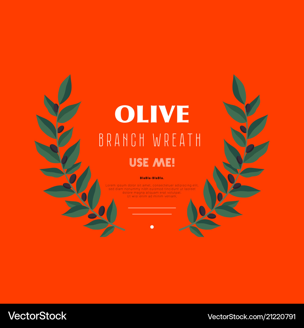 Decorative wreath olive branch for labels Vector Image