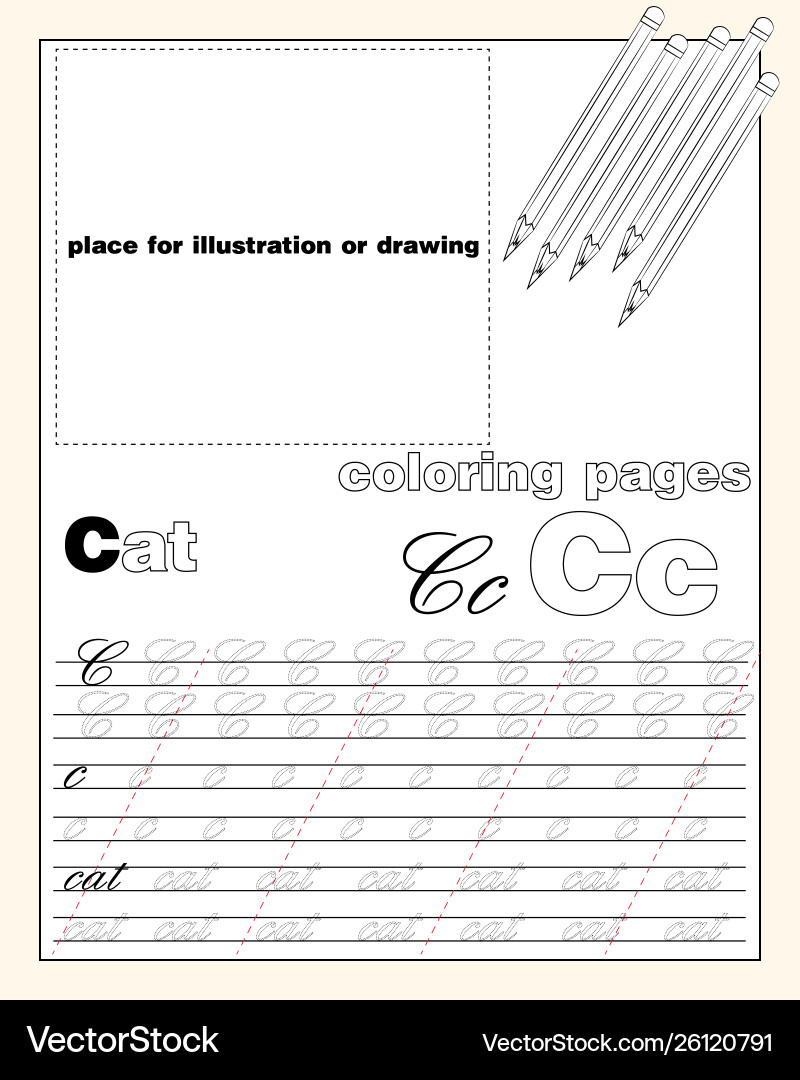 Design 3 page layout english alphabet Royalty Free Vector