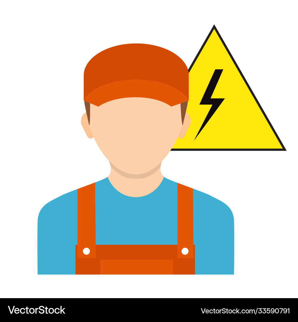 Electrician worker icon electric signs work Vector Image