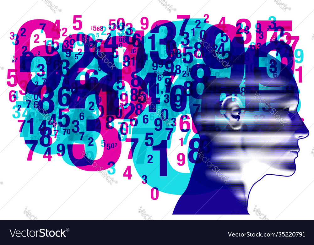 Endless numeric thinking and calculations Vector Image