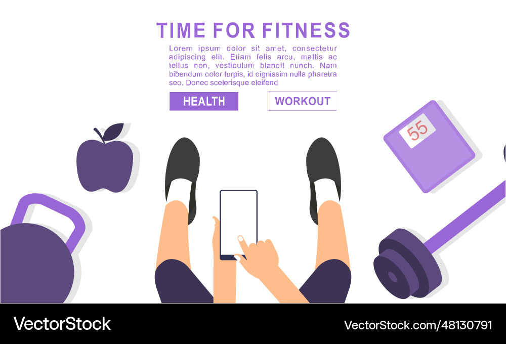 Fitness equipment logo flat concept Royalty Free Vector