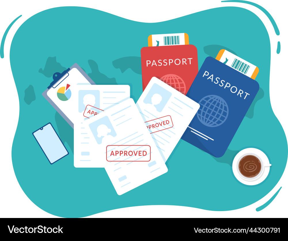 Immigration template hand drawn cartoon flat Vector Image