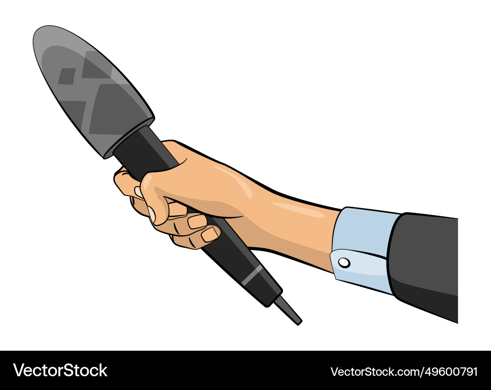 Journalist in pop art comic style hand hold Vector Image