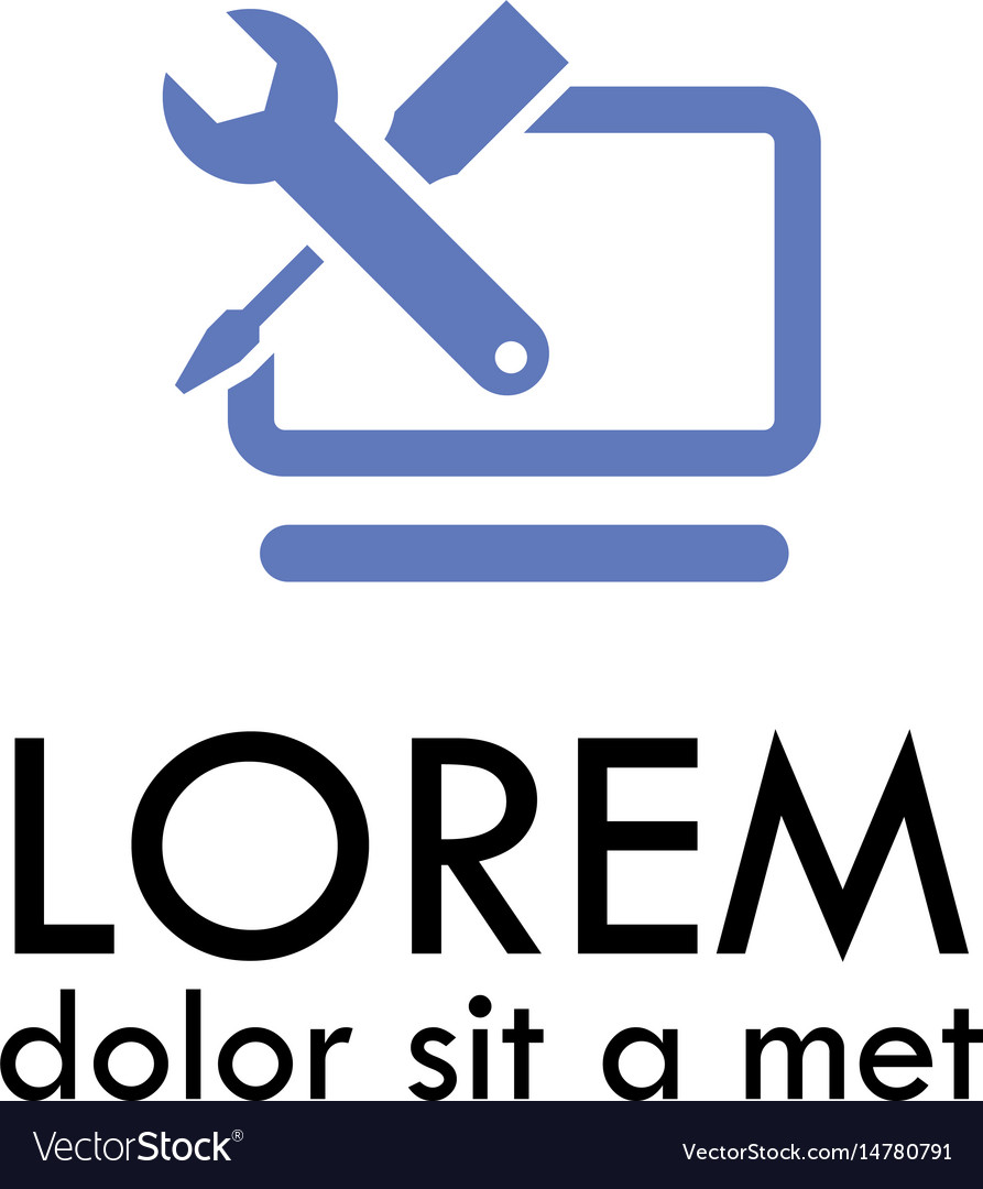 Maintenance computer logo Royalty Free Vector Image