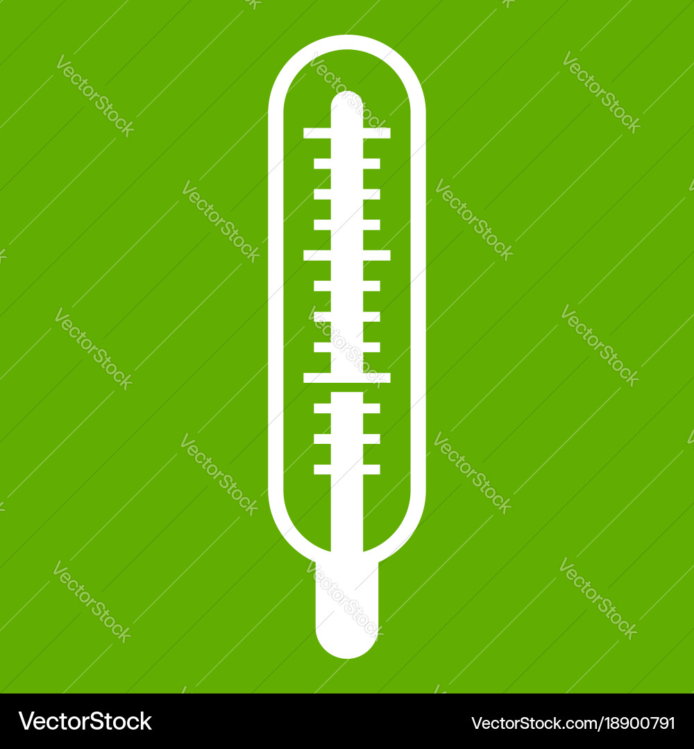 Medical thermometer icon green Royalty Free Vector Image