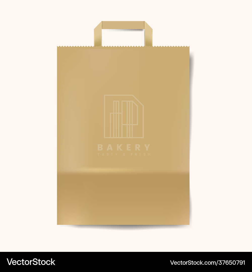 Paper bag mockup isolated Royalty Free Vector Image