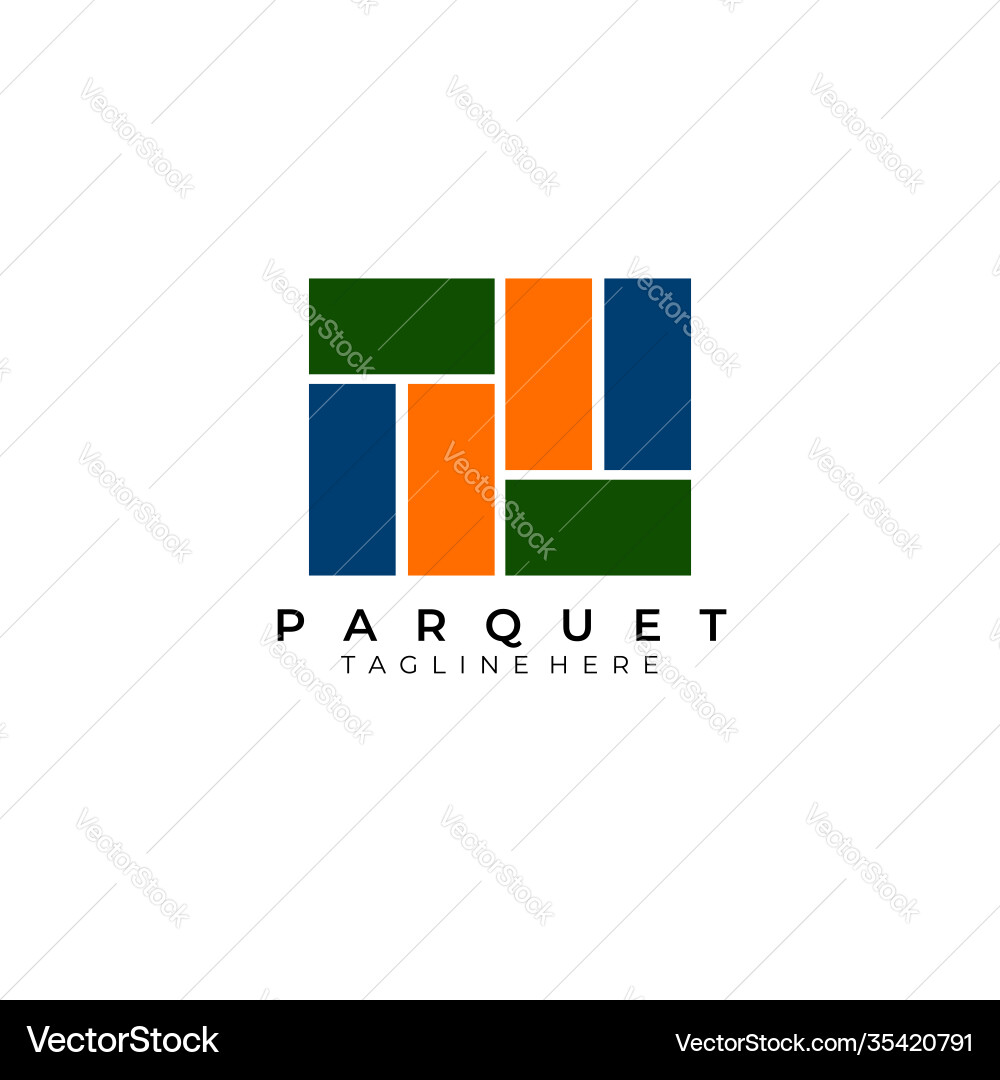 Parquet logo design wooden Royalty Free Vector Image