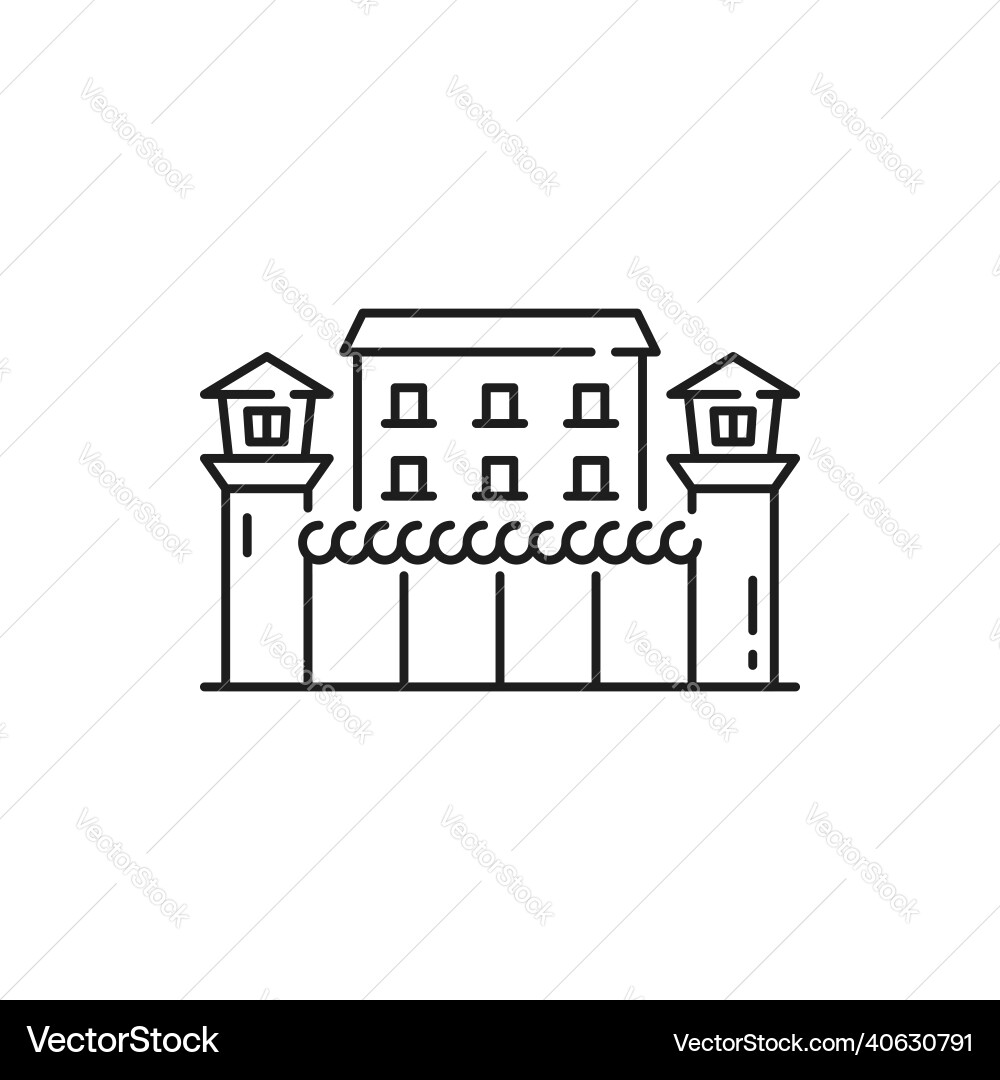 Penitentiary prison isolated jail outline building