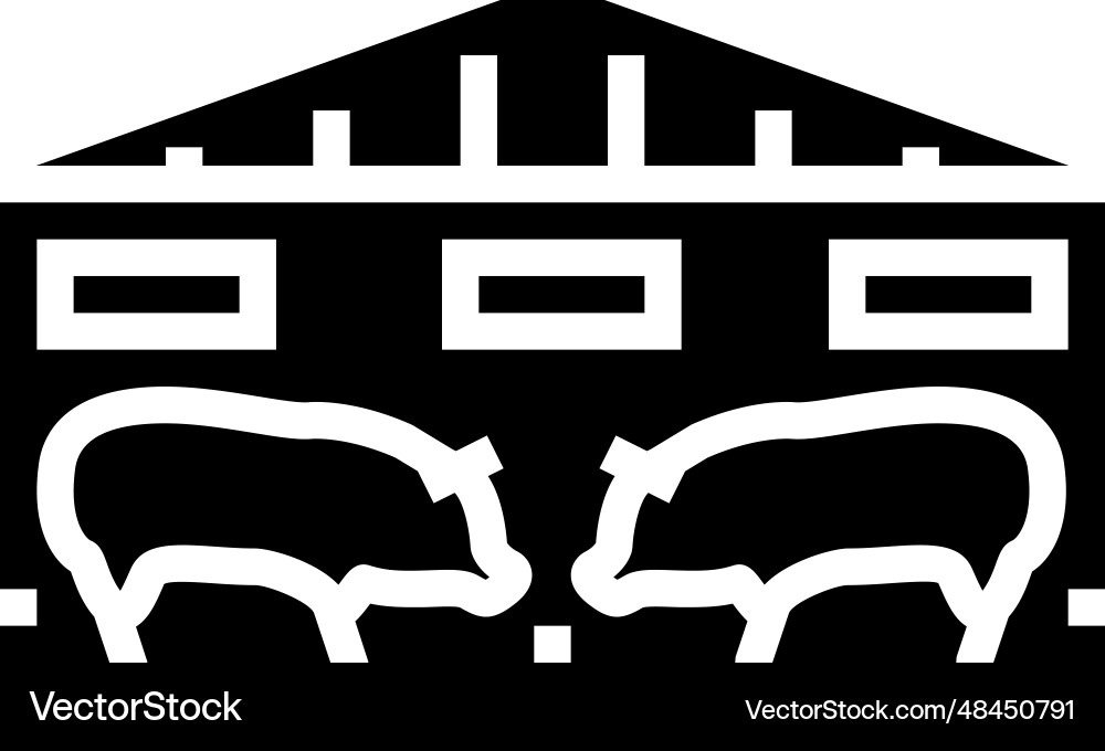 Pigsty farm animal glyph icon Royalty Free Vector Image
