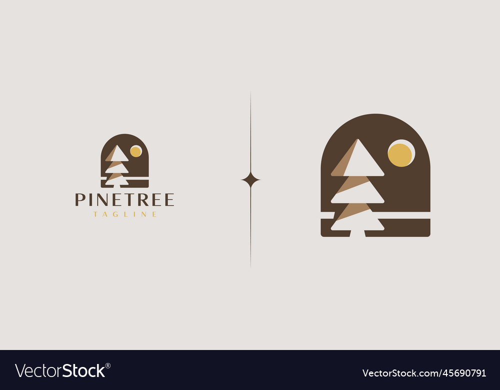 Pine tree logo template universal creative Vector Image