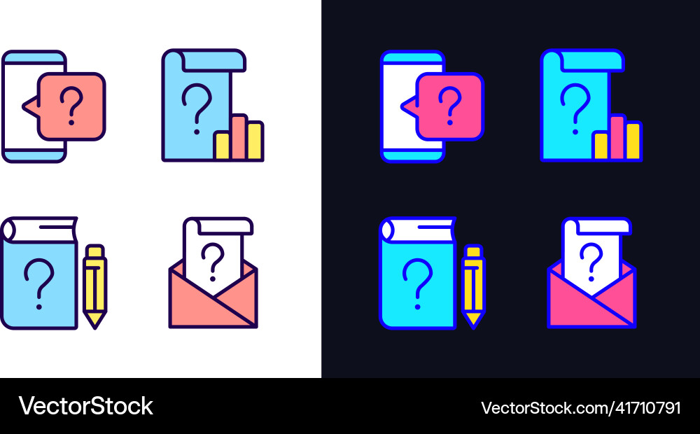 Questions in business and education light Vector Image