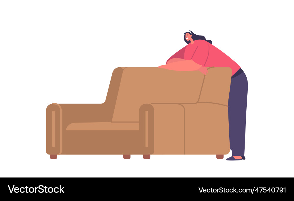 Relaxed woman reclining on a comfortable sofa Vector Image