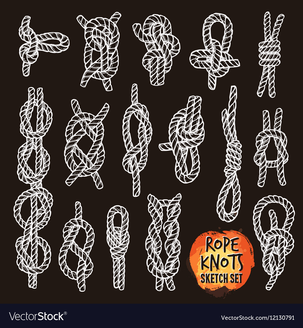 Rope knots collection Royalty Free Vector Image